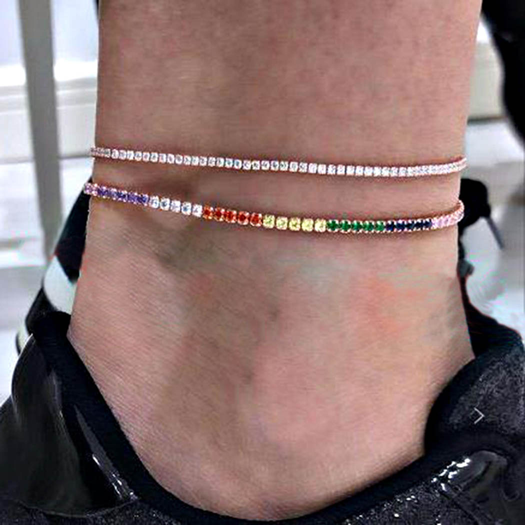 Boho Crystal Anklets Layered Ankle Bracelet