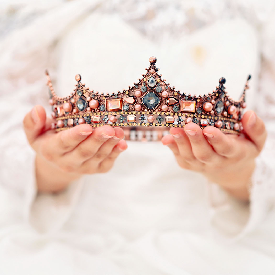 Baroque Bridal Tiaras Pearls Queen Pageant Full Crowns Crystal Wedding ...