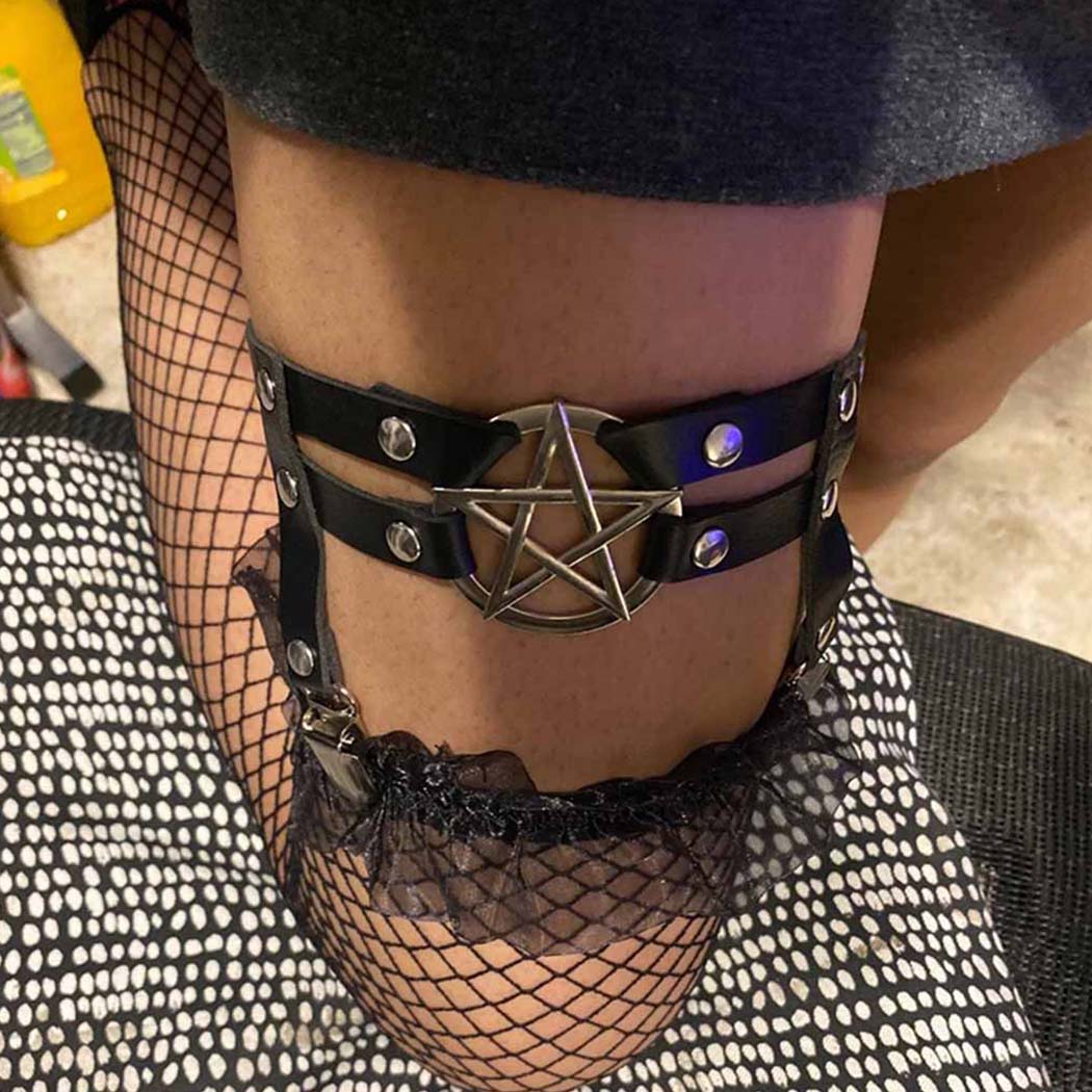 Victray Punk Leg Chains Black Leg Belt Beach Thigh Chain Fashion Body ...